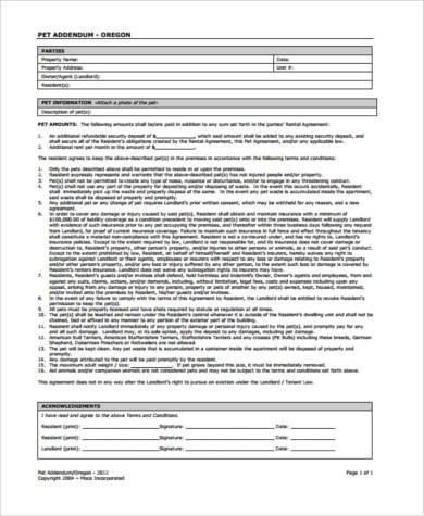FREE 10+ Sample Pet Agreement Forms in PDF | MS Word