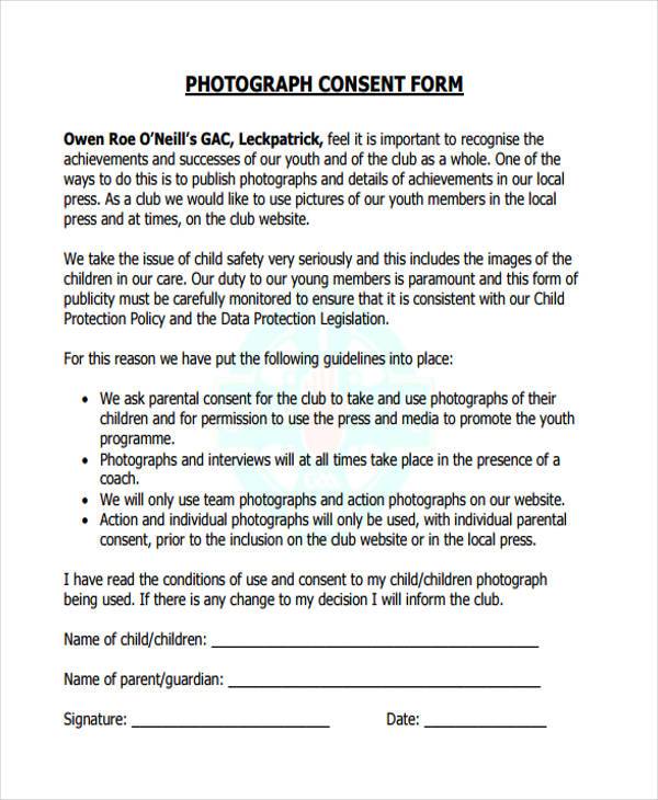 FREE 12+ Photography Consent Form Samples, PDF, MS Word, Google Docs