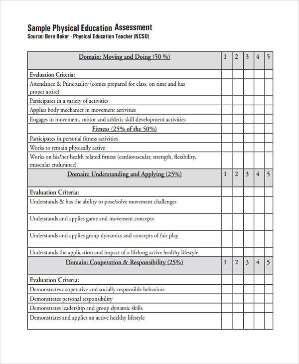 FREE 8+ Education Assessment Form Samples in PDF | MS Word