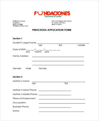 FREE 13+ School Application Form Samples, PDF, MS Word, Google Docs, Excel