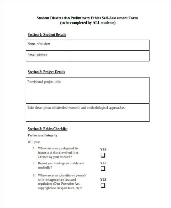 FREE 22+ Sample Self-Assessment Forms in PDF | MS Word | Excel