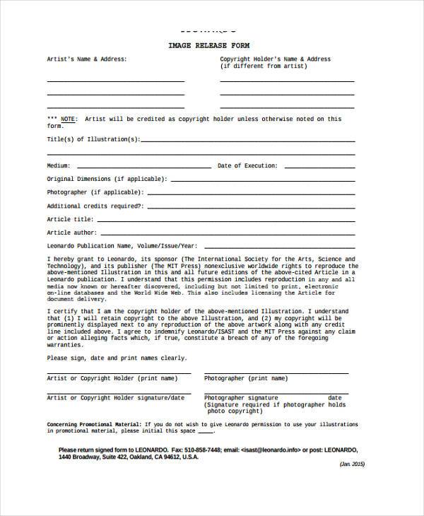 FREE 10+ Image Release Forms in PDF | MS Word | Excel