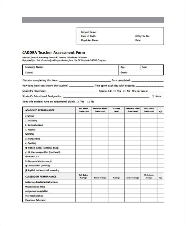 FREE 34+ Sample Assessment Forms & Samples in PDF