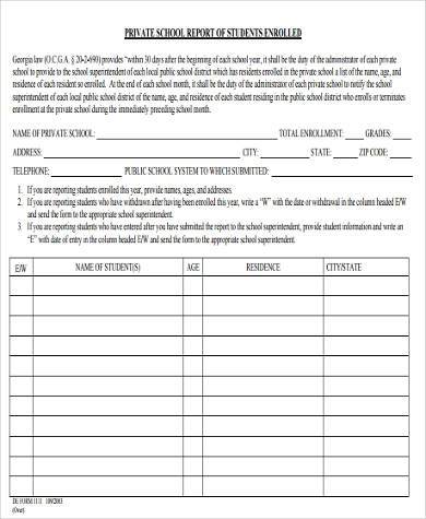 FREE 14+ School Report Form Samples, PDF, MS Word, Google Docs, Excel