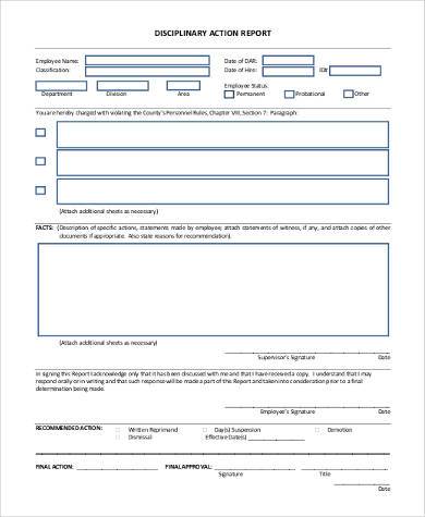 FREE 8+ Sample Action Report Forms in PDF | MS Word