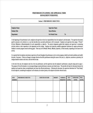 FREE 8+ Sample Management Appraisal Forms in PDF | MS Word