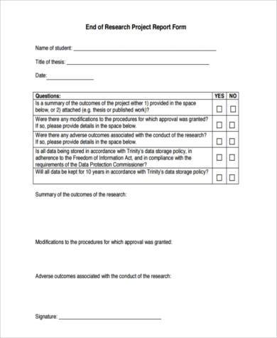 FREE 13+ Project Report Form Samples, PDF, MS Word, Google Docs, Excel