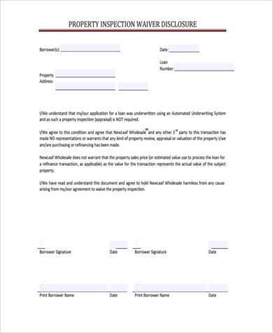 FREE 11+ Appraisal Waiver Form Samples, PDF, MS Word, Google Docs