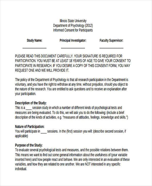 FREE 8 Research Consent Forms In PDF MS Word