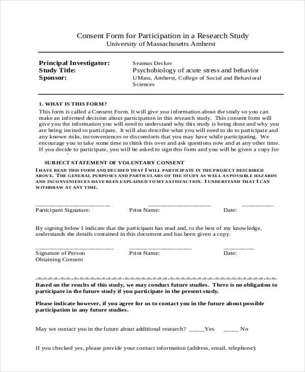 FREE 7+ Sample Psychology Consent Forms in PDF | MS Word
