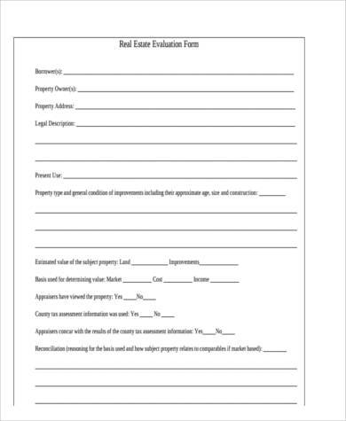 FREE 8+ Sample Appraisal Evaluation Forms in PDF | MS Word
