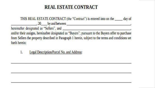 Free Real Estate Contract Template Collection