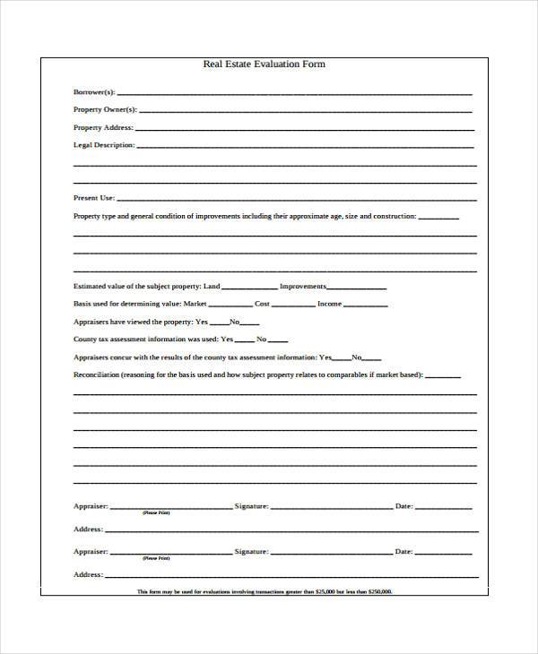 FREE 8+ Home Evaluation Forms in PDF