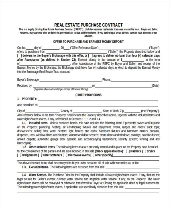 FREE 8+ Real Estate Contract Forms in PDF | MS Word