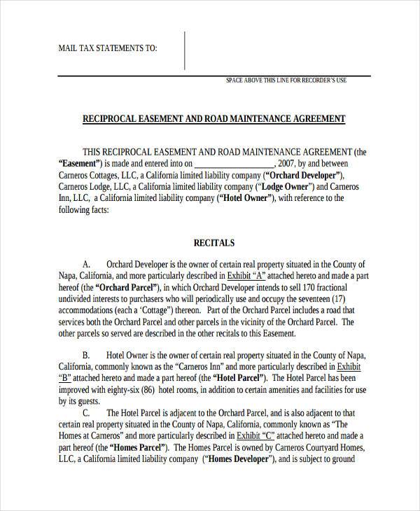 FREE 9+ Road Maintenance Agreement Forms in PDF | MS Word