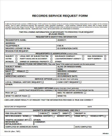 FREE 12+ Service Request Form Samples, PDF, MS Word, Google Docs