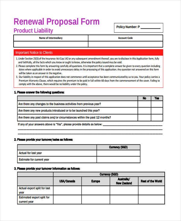 FREE 38+ Sample Blank Proposal Forms in PDF | Excel | MS Word