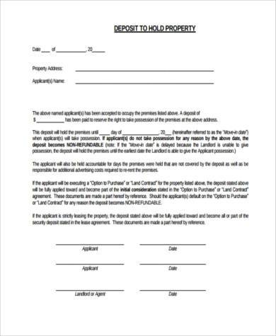 FREE 9+ Sample Rental Deposit Forms in PDF