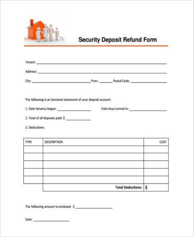 FREE 9+ Sample Rental Deposit Forms in PDF