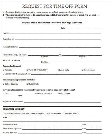 FREE 10+ Sample Request Off Forms in MS Word | PDF | Excel