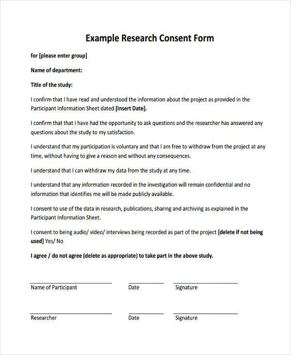 Study Consent Form Template DocTemplates