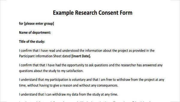 FREE 8 Research Consent Forms In PDF MS Word