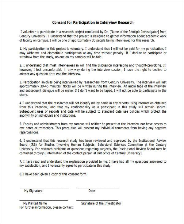 FREE 12+ Research Consent Form Samples, PDF, MS Word, Google Docs