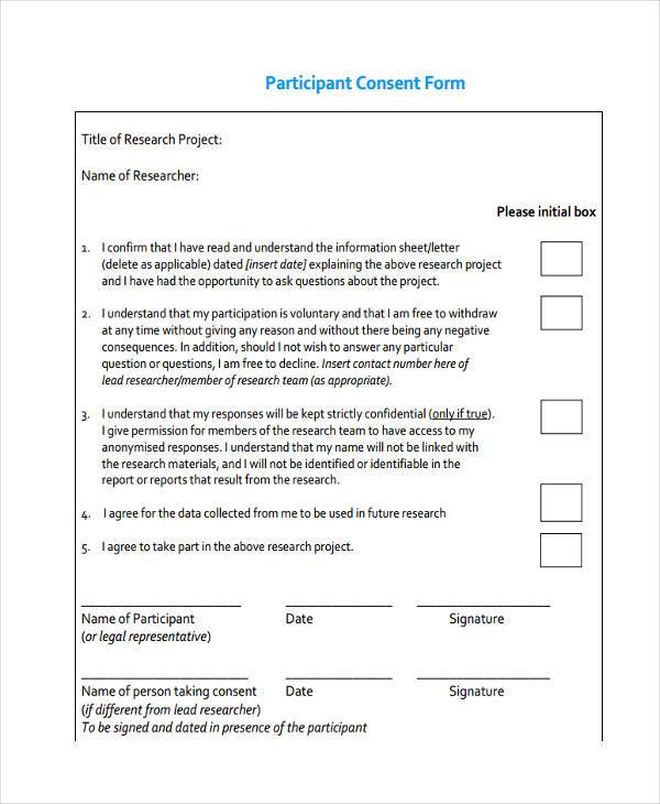 FREE 12+ Research Consent Form Samples, PDF, MS Word, Google Docs