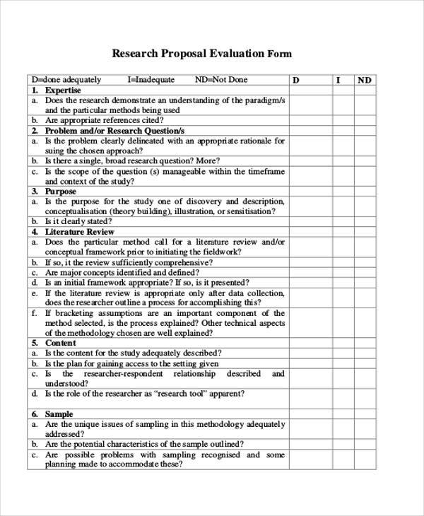 FREE 12+ Proposal Evaluation Form Samples, PDF, MS Word, Google Docs