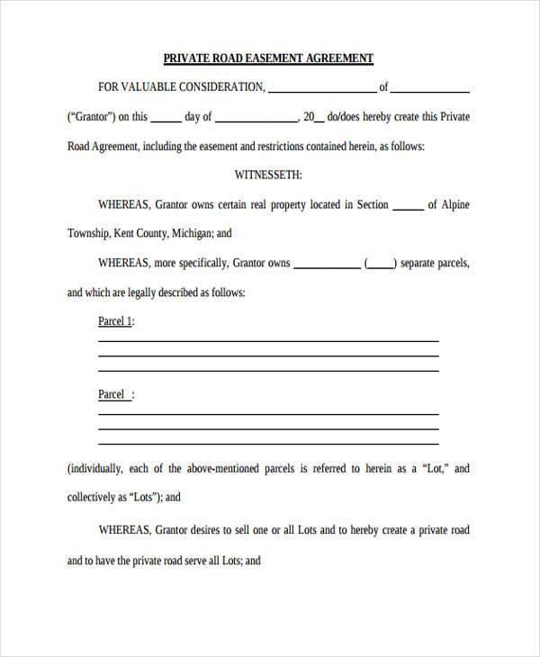 FREE 11+ Driveway Easement Agreement Form Samples, PDF, MS Word, Google ...