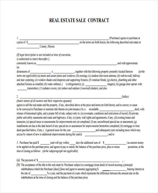 FREE 8+ Sample Sale Contract Forms in PDF | MS Word
