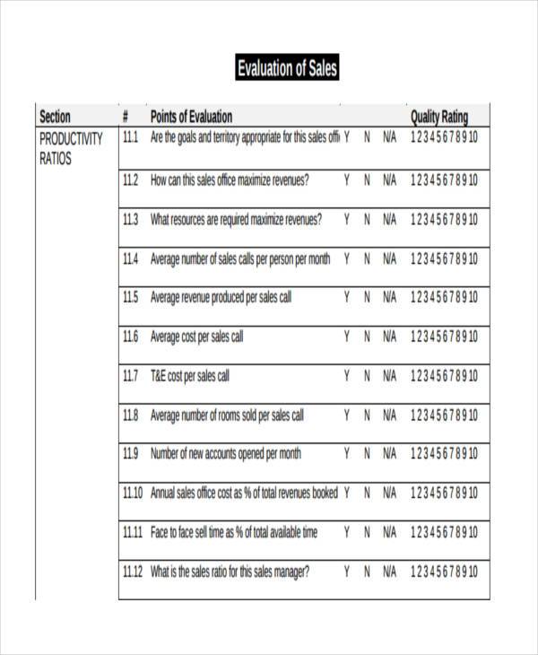 FREE 12+ Sales Evaluation Form Samples, PDF, MS Word, Google Docs