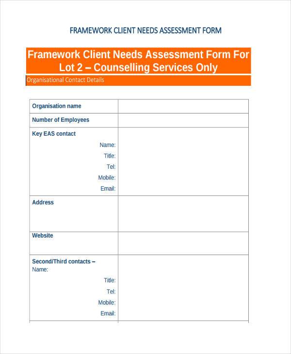 FREE 8+ Client Assessment Forms in PDF | MS Word