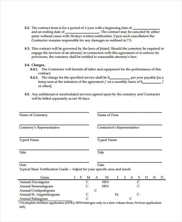 Free Landscape Maintenance Contract Template For Your Needs