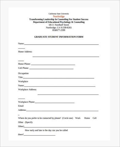FREE 14+ School Counseling Form Samples, PDF, MS Word, Google Docs