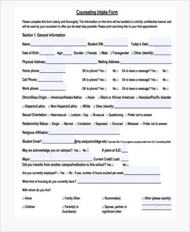 FREE 14+ School Counseling Form Samples, PDF, MS Word, Google Docs