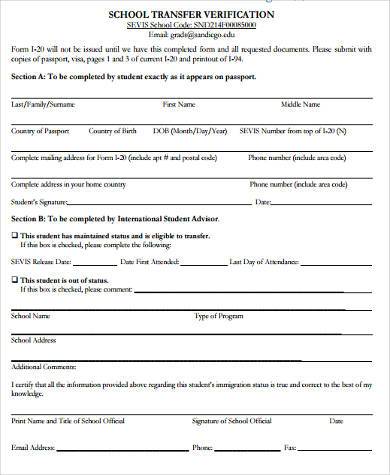 FREE 8+ Sample Transfer Verification Forms in PDF | MS Word
