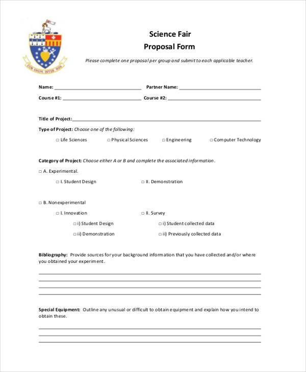 FREE 8+ Science Fair Proposal Forms in PDF | MS Word