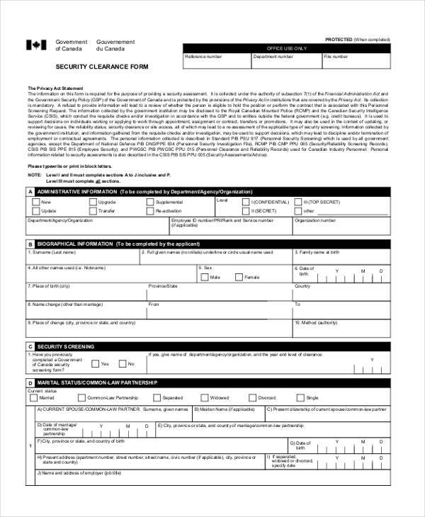 FREE 7+ Sample Security Application Forms in PDF | MS Word