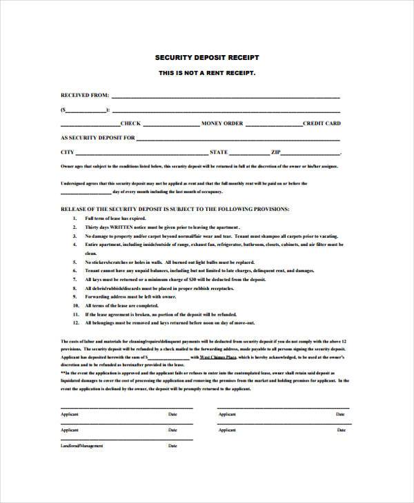 FREE 13+ Deposit Receipt Form Samples, PDF, MS Word, Google Docs, Excel