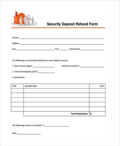 FREE 12+ Deposit Refund Form Samples, PDF, MS Word, Google Docs