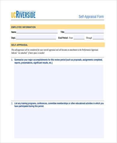 FREE 8+ Sample Appraisal Evaluation Forms in PDF | MS Word