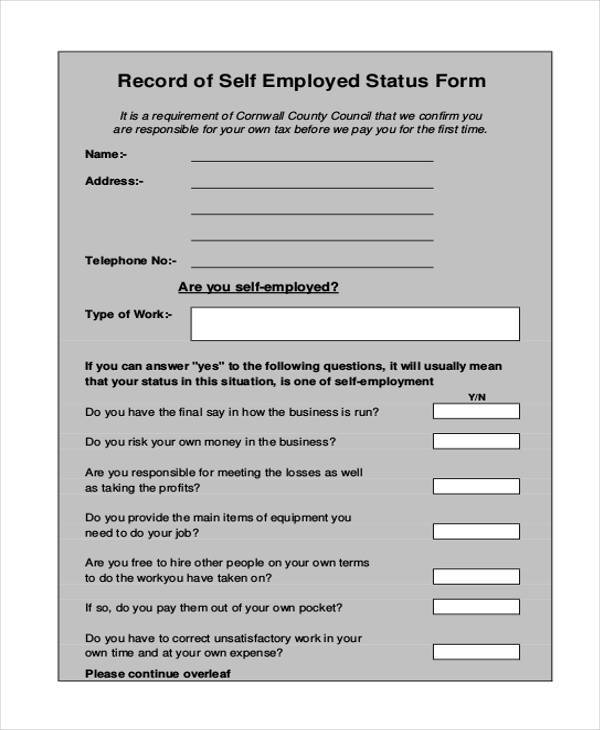 FREE 13+ Employment Status Form Samples, PDF, MS Word, Google Docs, Excel
