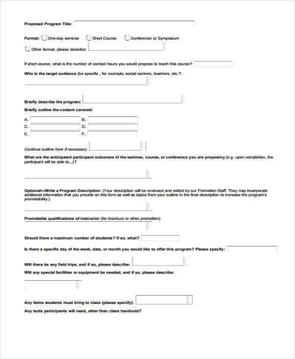 FREE 15+ Seminar Proposal Form Samples, PDF, MS Word, Google Docs