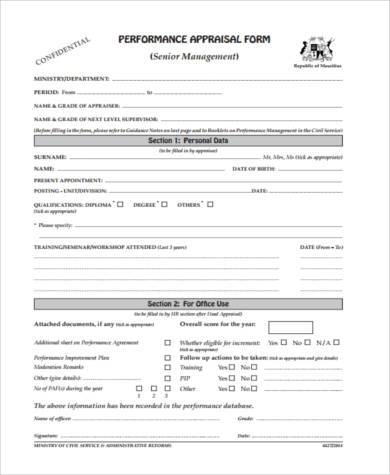 FREE 8+ Sample Management Appraisal Forms in PDF | MS Word