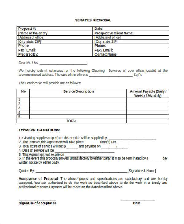 FREE 8+ Sample Service Proposal Forms in PDF | MS Word