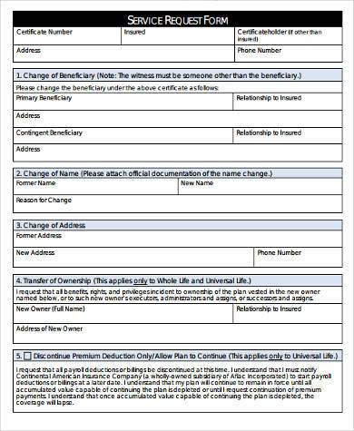 FREE 12+ Service Request Form Samples, PDF, MS Word, Google Docs