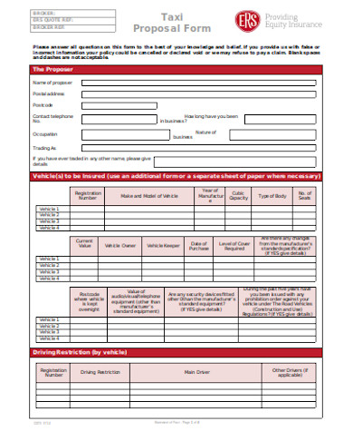 FREE 10+ Taxi Proposal Forms in PDF | MS Word