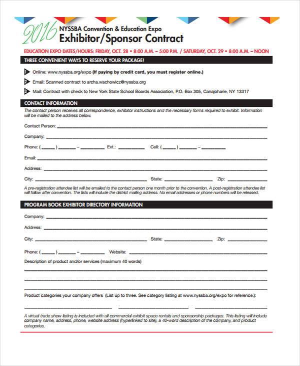 FREE 7+ Sample Sponsor Contract Forms in PDF | MS Word
