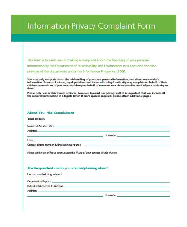 FREE 7+ Sample Staff Complaint Forms in PDF | MS Word